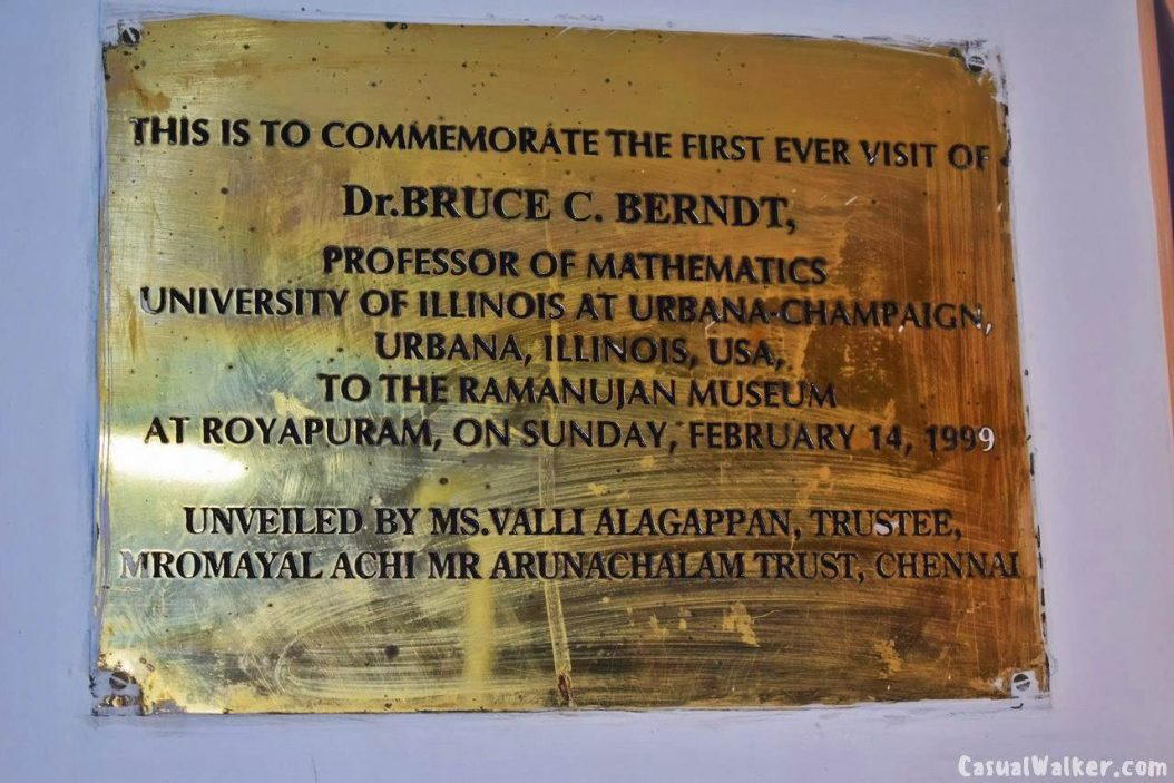 Museum for the man who knew infinity - Ramanujan Museum Royapuram ...