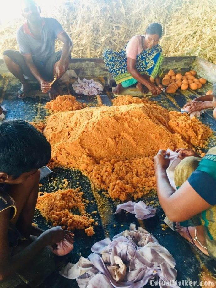 Sugarcane Organic Jaggery / Achu Vellam / Manda Vellam production in ...