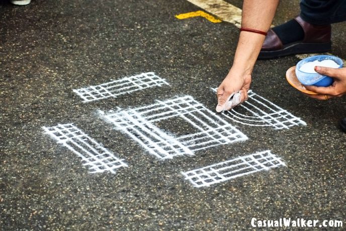 Mylapore Kolam Festival : Largest Monochrome Kolam & Colored Rangoli ...